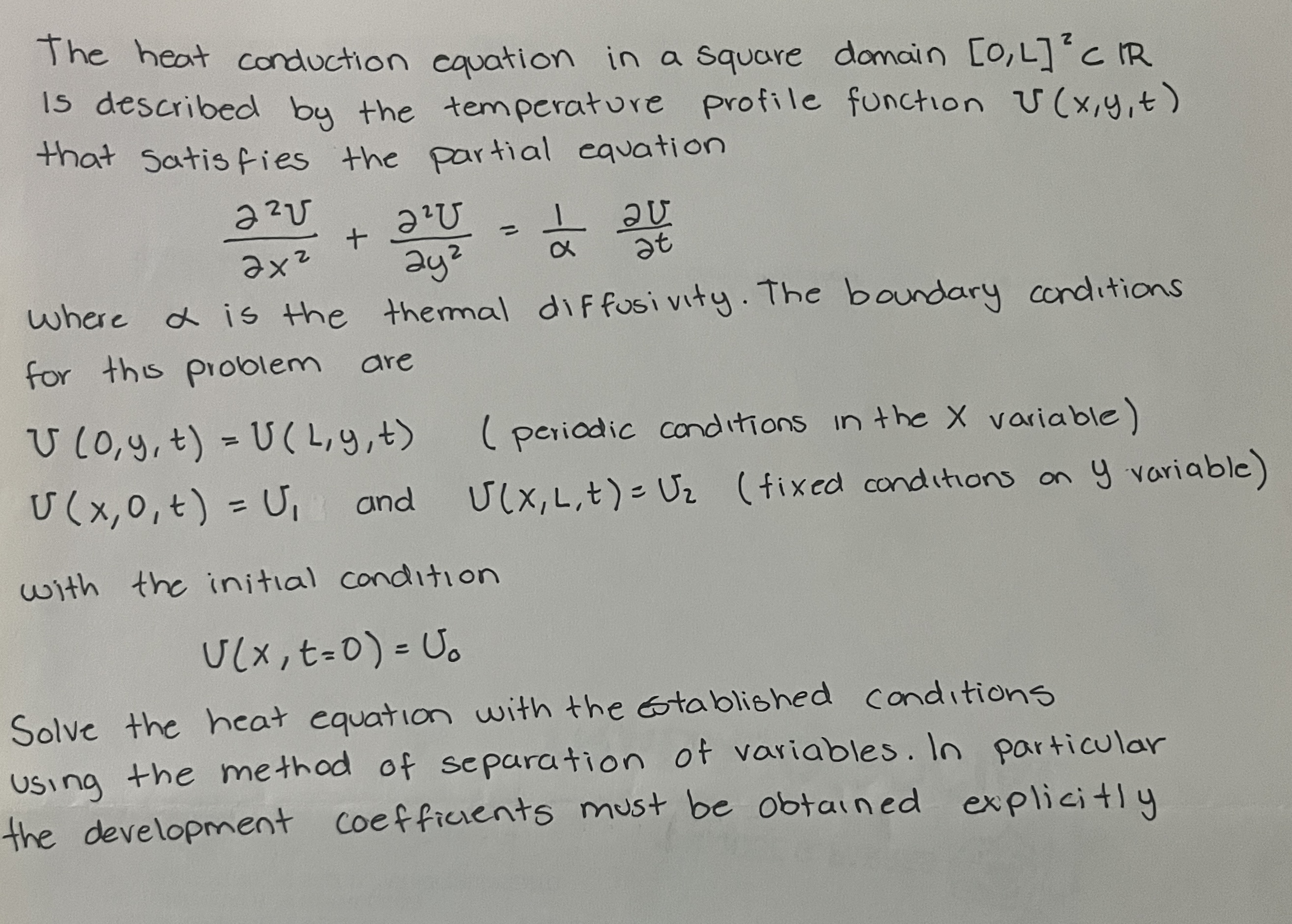 Solved The Heat Conduction Equation In A Square Domain
