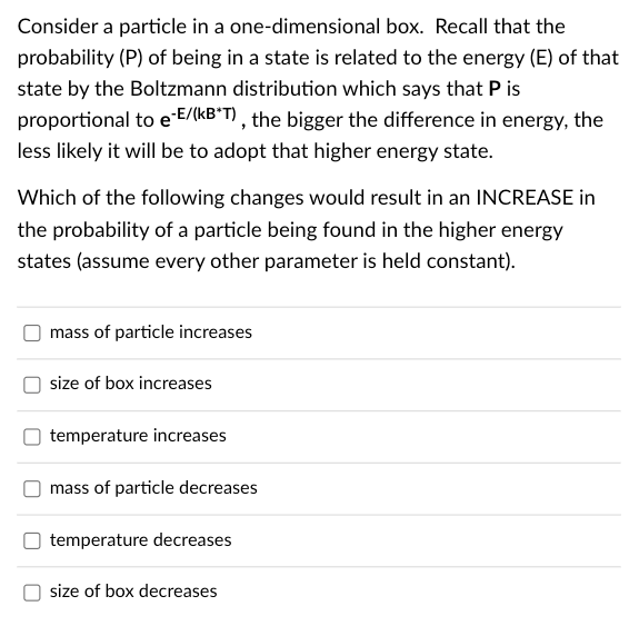 Solved Consider a particle in a one-dimensional box. Recall | Chegg.com