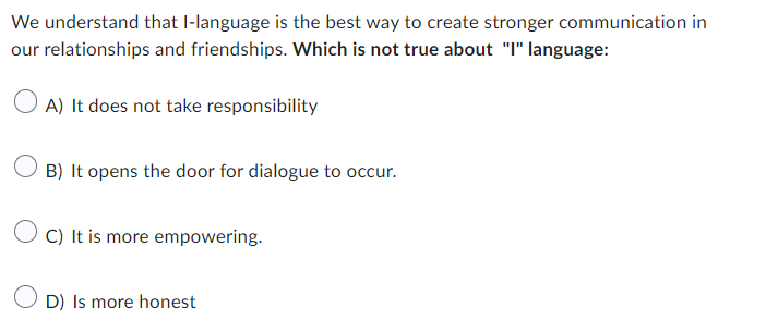 Solved We understand that I-language is the best way to | Chegg.com