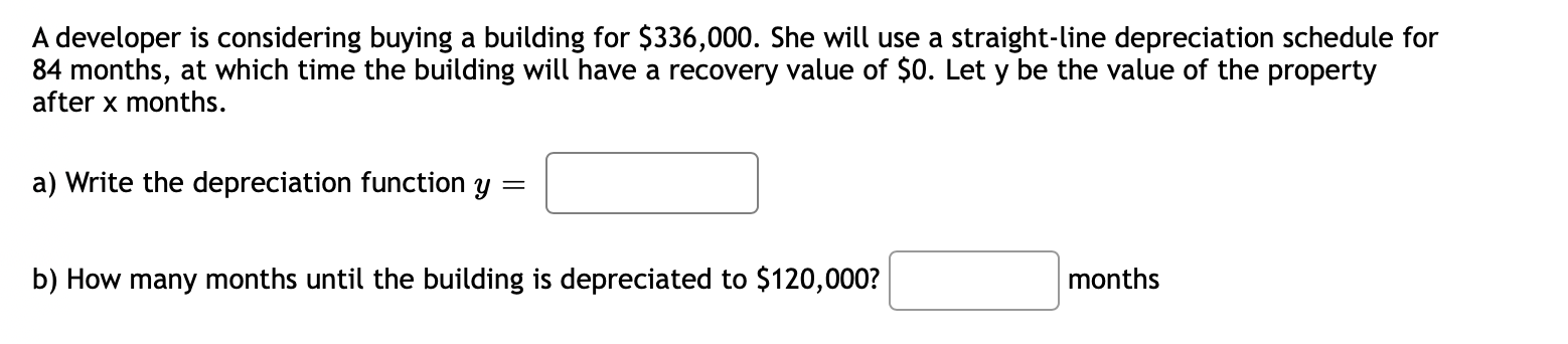 Solved A developer is considering buying a building for | Chegg.com
