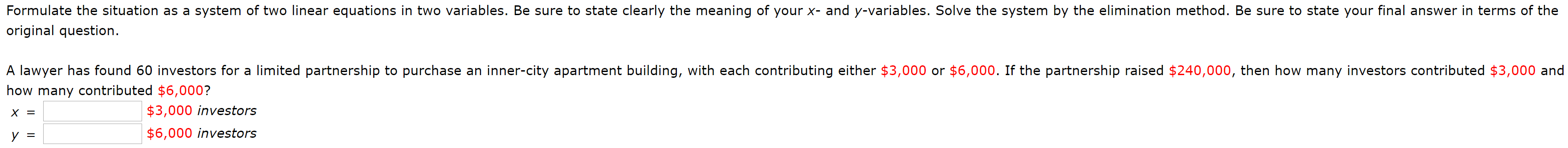 Solved Formulate the situation as a system of two linear | Chegg.com