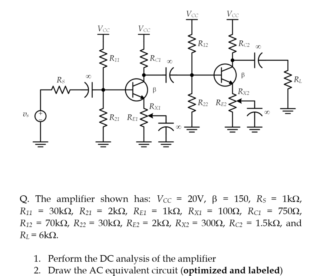 Solved Vec Vec Vec Voc J R12 Rc2 R11 Ra o HE B RS RL WH B | Chegg.com