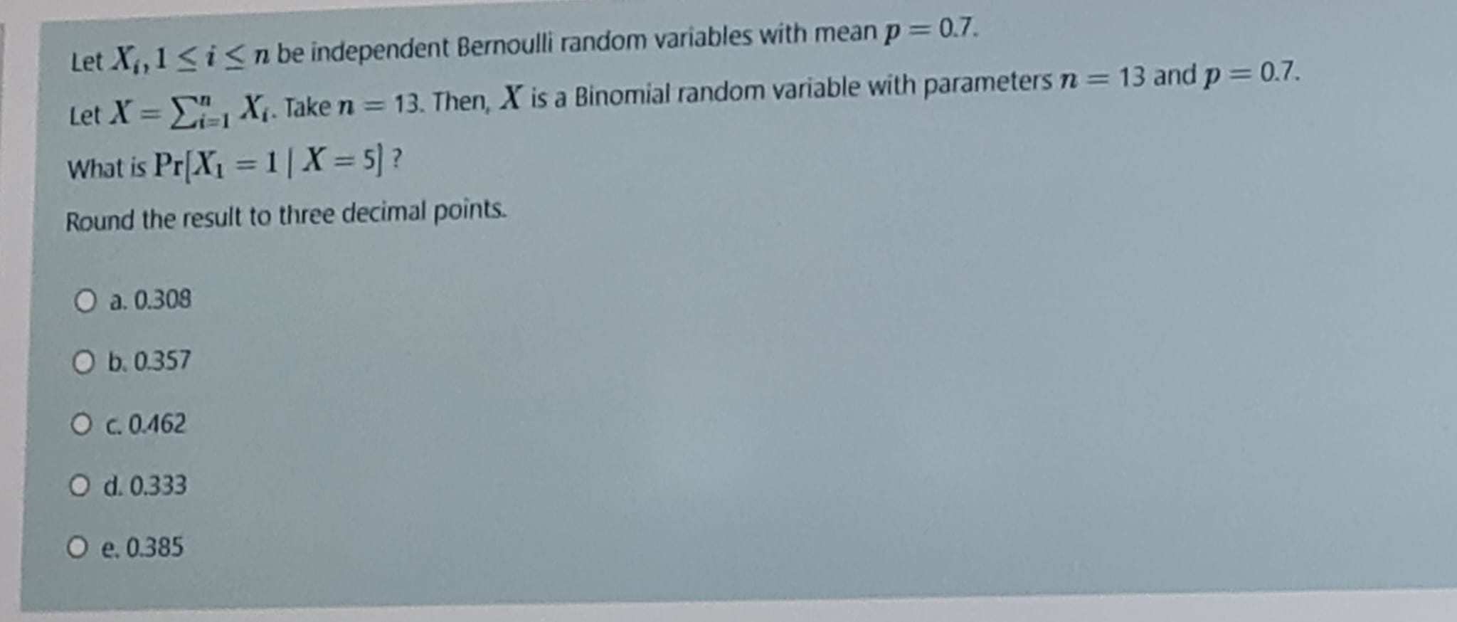 Solved Let Xi,1≤i≤n be independent Bernoulli random | Chegg.com