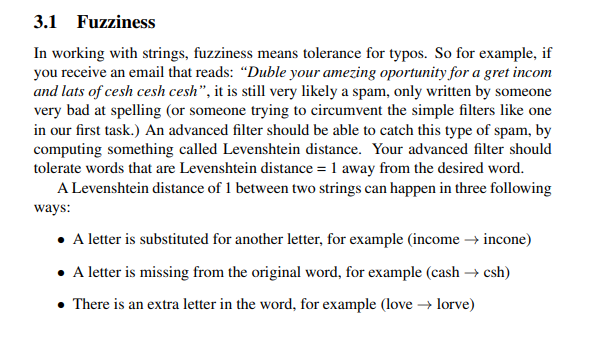 3.1 Fuzziness In working with strings, fuzziness | Chegg.com