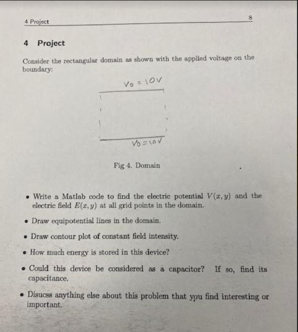 Solved 4 Project 4 Project Consider the rectangular domain | Chegg.com