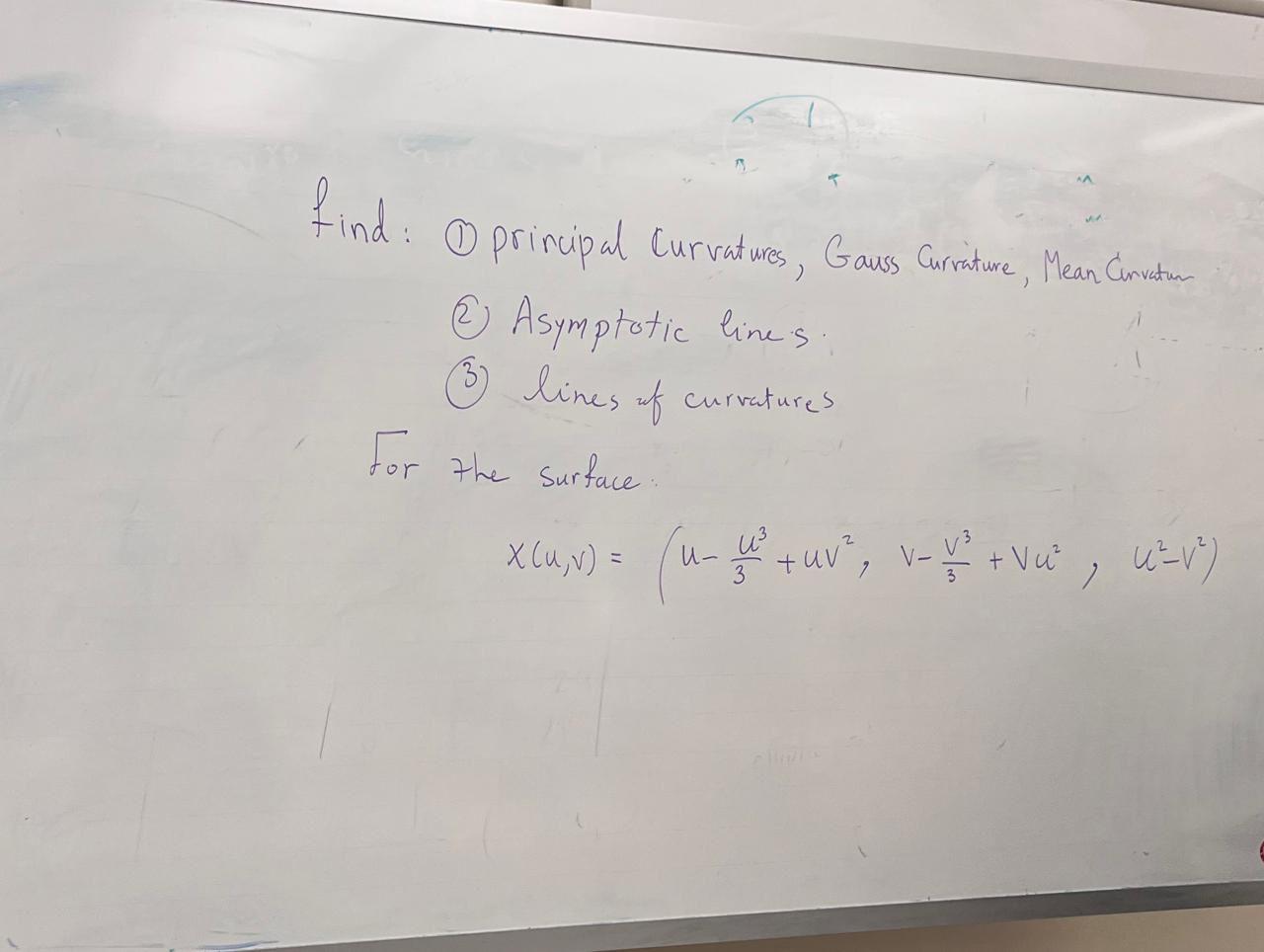 find: (1) principal Curvatures, Gauss Currature, Mean | Chegg.com find: (1) principal Curvatures, Gauss Currature, Mean | Chegg.com