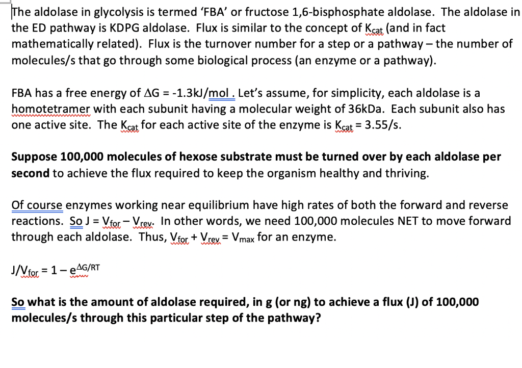 The aldolase in glycolysis is termed 'FBA' or | Chegg.com