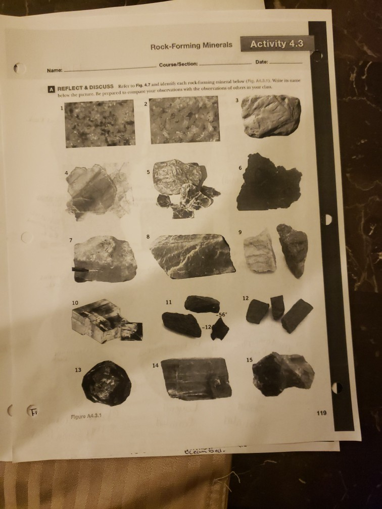 Solved Activity 4.1 Rock Inquiry Name: Course/Sectlon: Date | Chegg.com