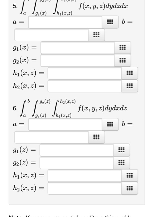 Solved (1 point) Express the integral ∭Ef(x,y,z)dV ∭ E f ( x | Chegg.com