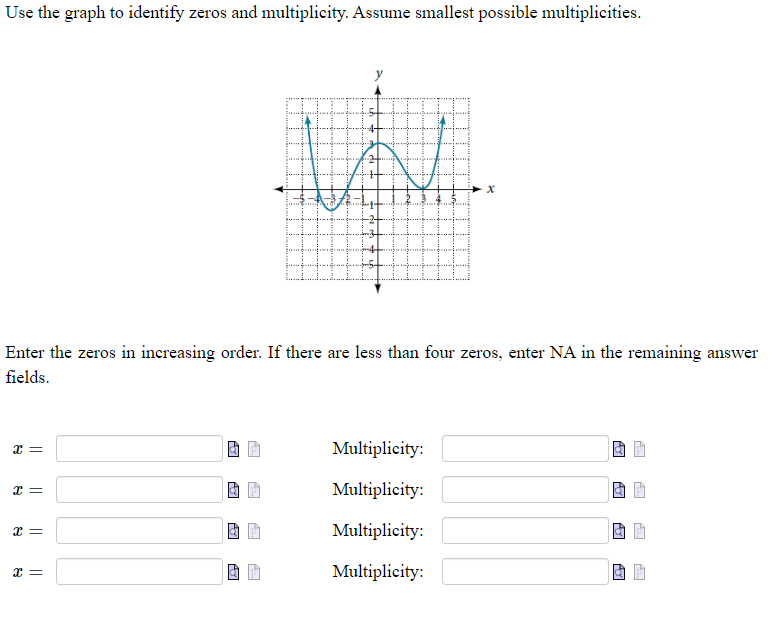 Solved Use the graph to identify zeros and multiplicity. | Chegg.com
