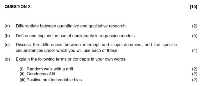 Solved QUESTION 2: (a) Differentiate between quantitative | Chegg.com