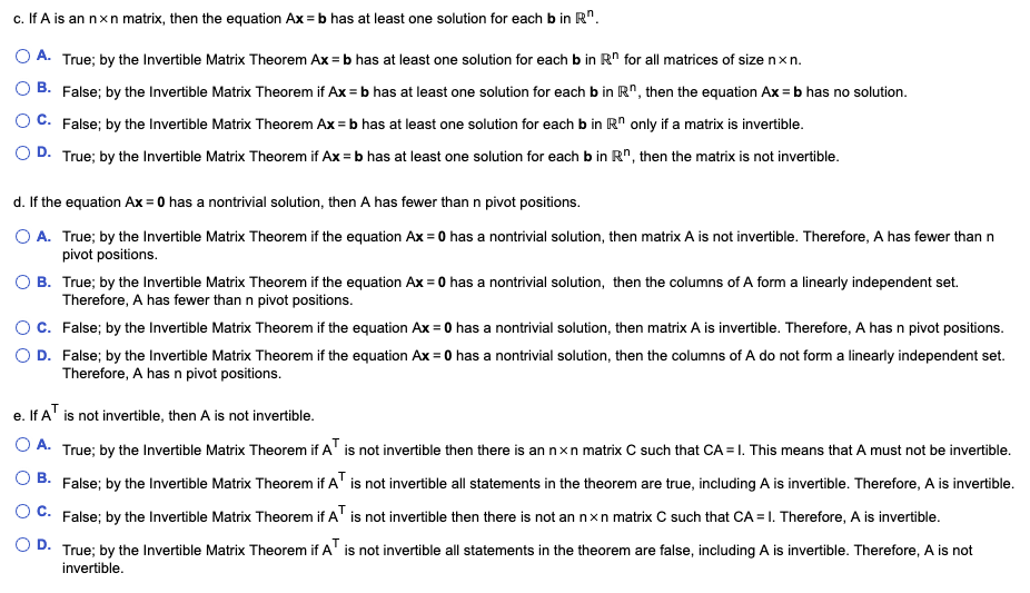 Solved For this exercise assume that the matrices are all | Chegg.com