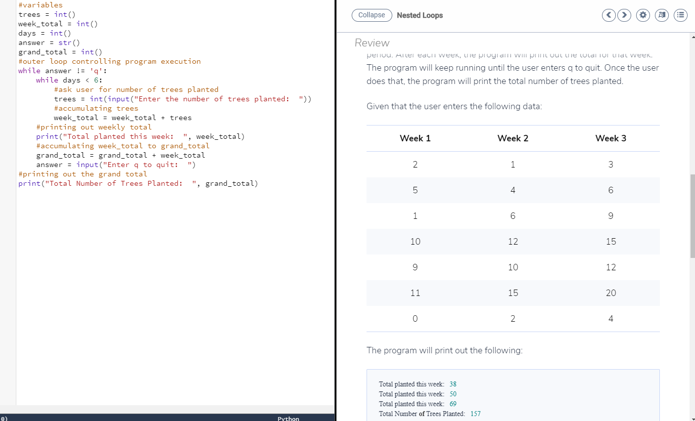 Solved To your left is a program written in Python that | Chegg.com