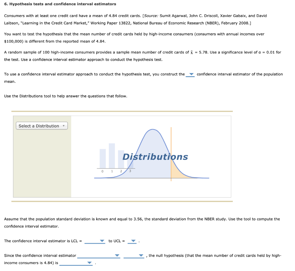 Solved 6. Hypothesis tests and confidence interval | Chegg.com