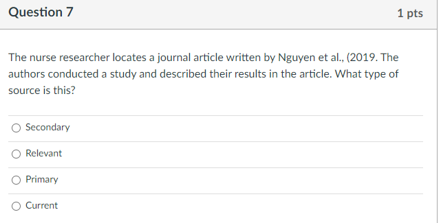 The nurse researcher locates a journal article | Chegg.com