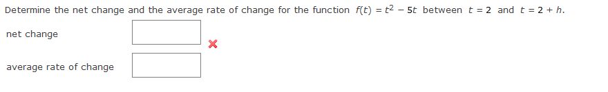 Solved Determine the net change and the average rate of | Chegg.com