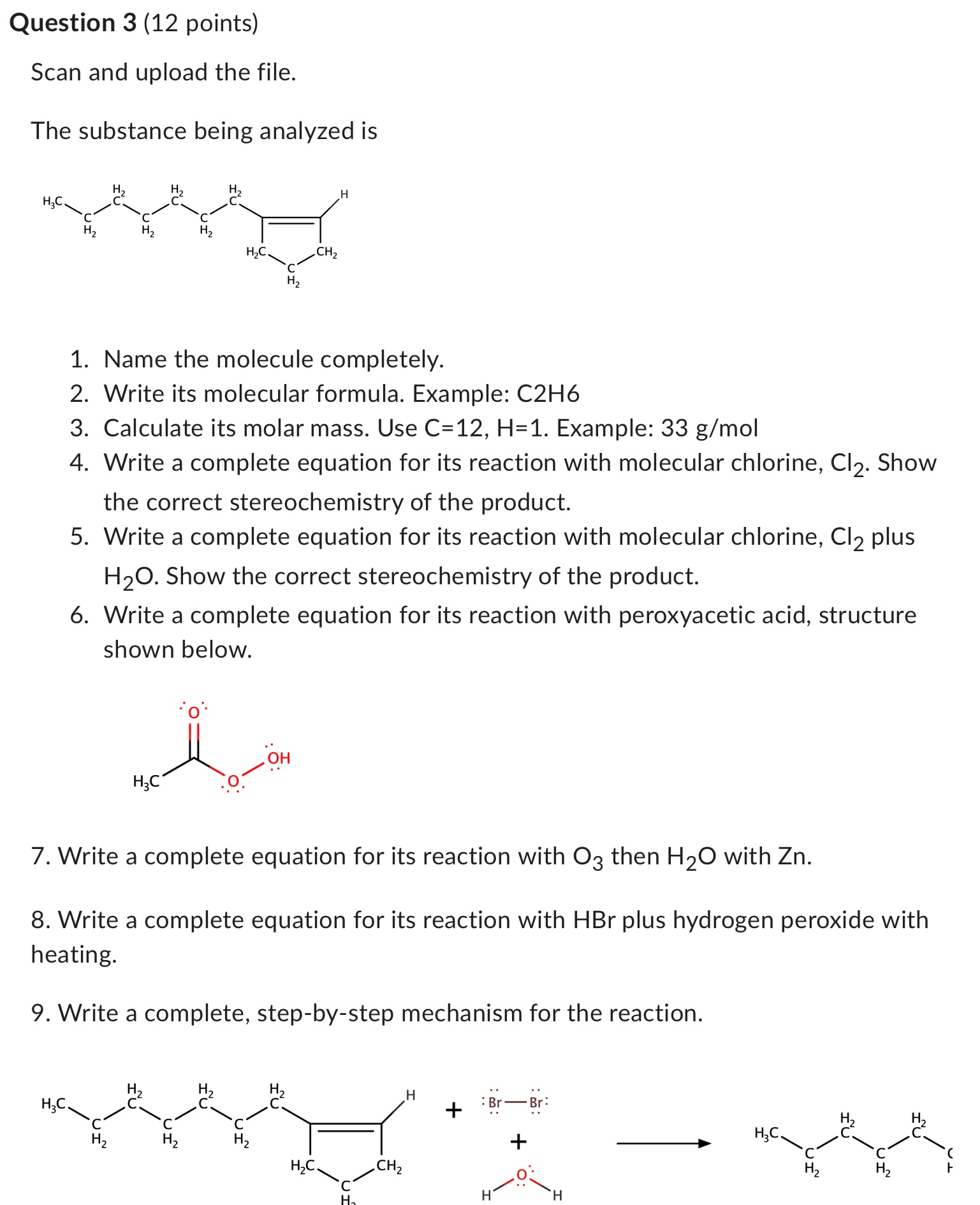 Solved Scan and upload the file. The substance being | Chegg.com