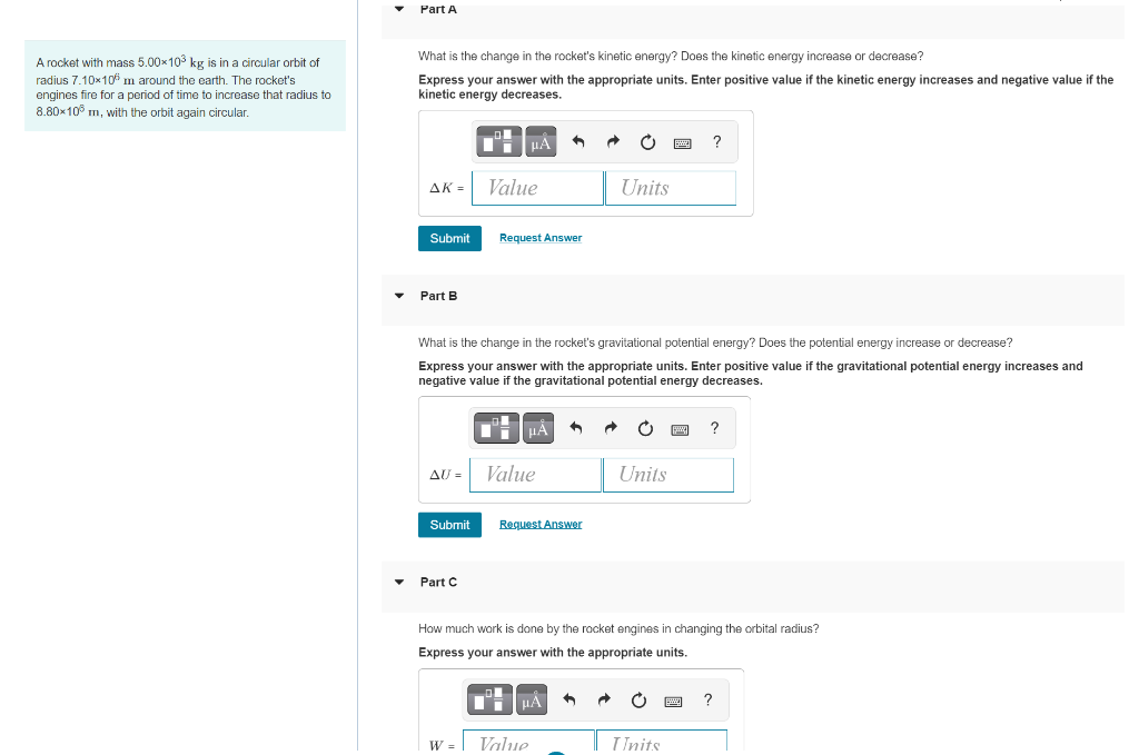 Solved Part B What is the change in the rocket's | Chegg.com