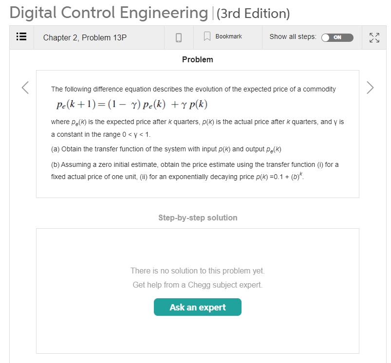 Solved Digital Control Engineering (3rd) Problem 2.13: | Chegg.com