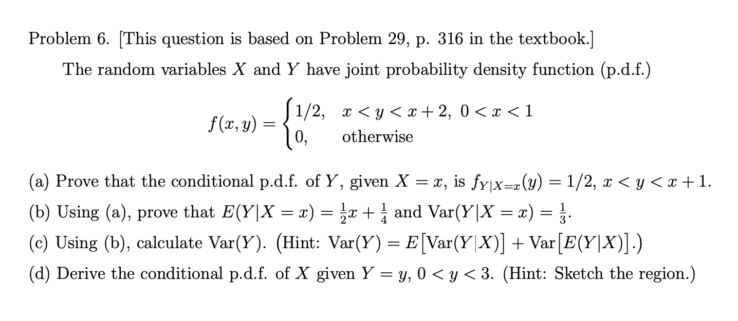 Solved Problem 6. (This question is based on Problem 29, p. | Chegg.com
