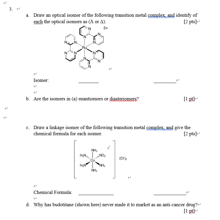 Solved 7 3. a. Draw an optical isomer of the following | Chegg.com