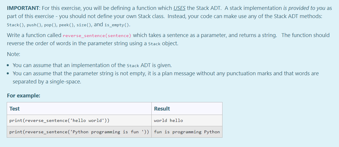 IMPORTANT: For this exercise, you will be defining a | Chegg.com