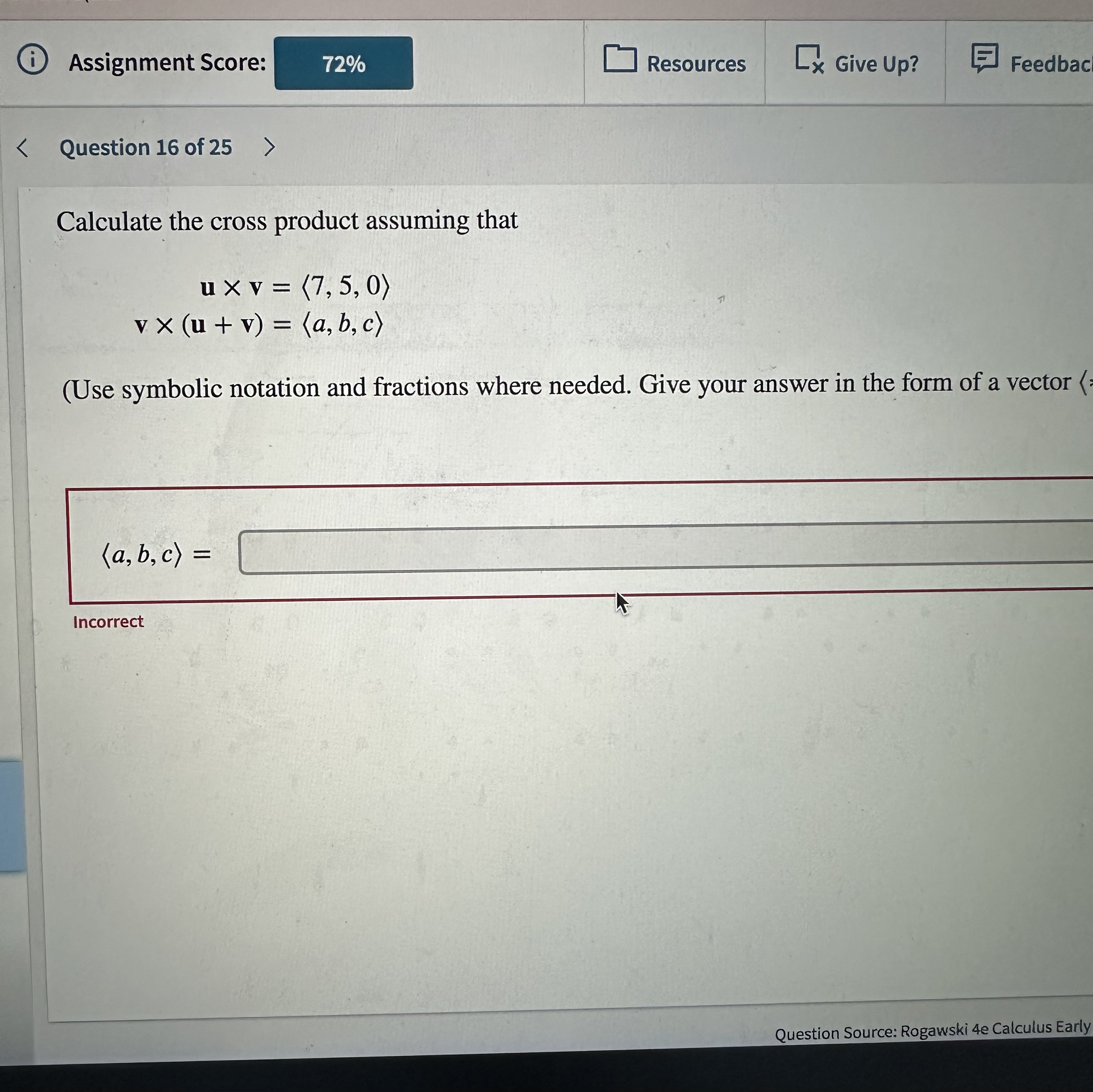 Solved Calculate the cross product assuming | Chegg.com
