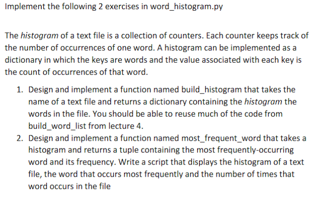 Solved The histogram of a text file is a collection of | Chegg.com