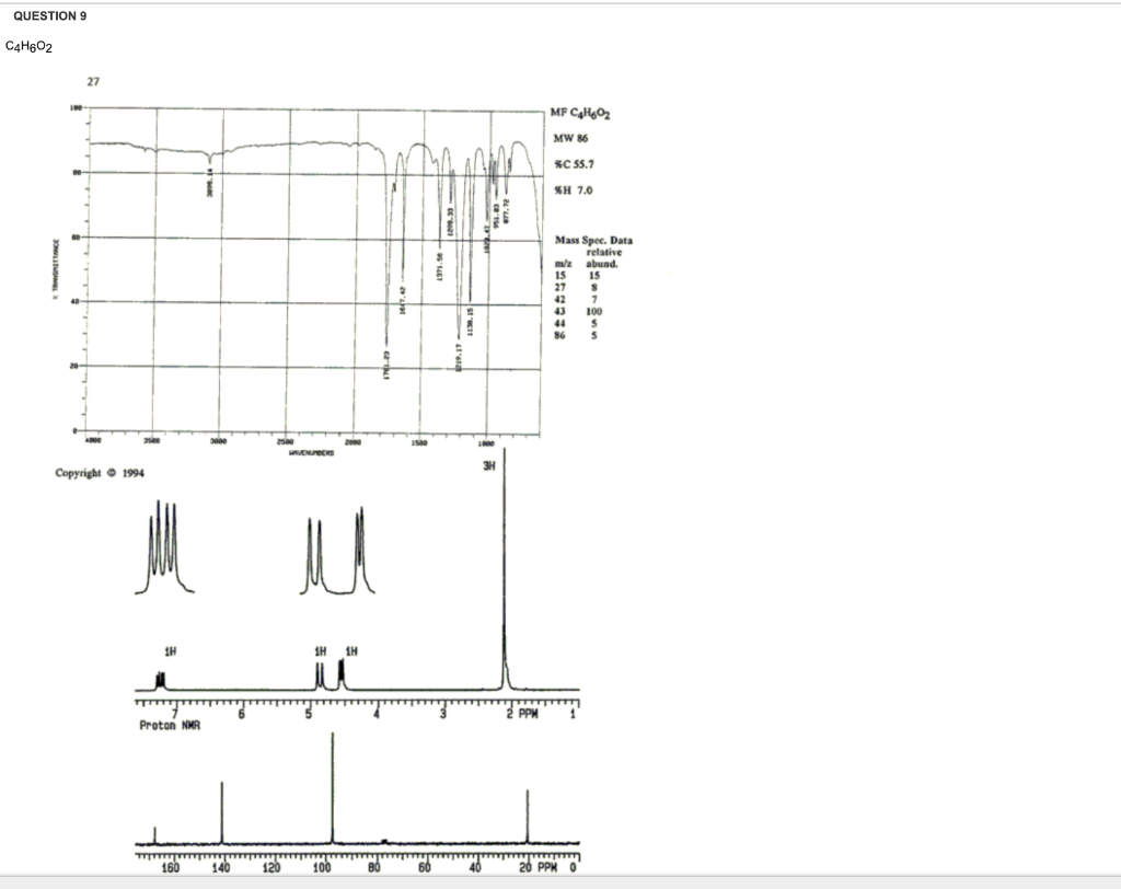 Solved C4H6O2 For some problems you are given a molecular | Chegg.com