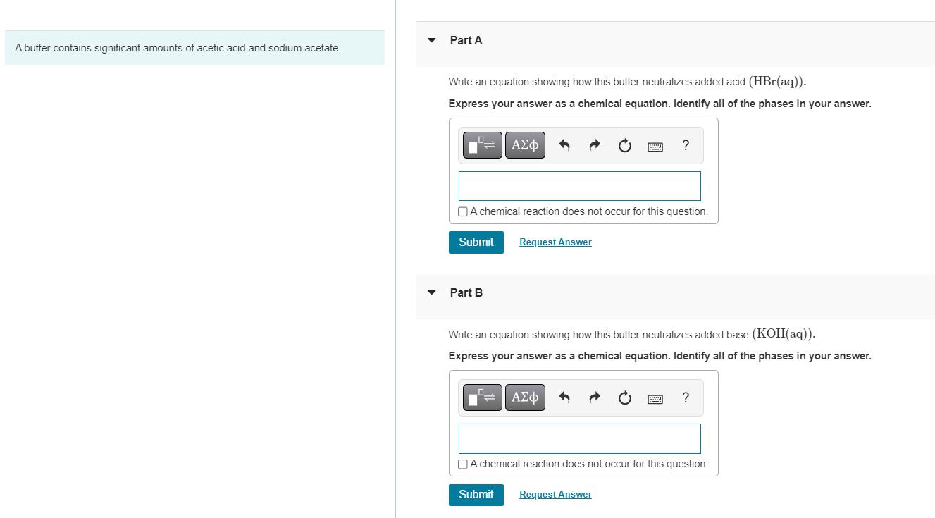 Solved A Buffer Contains Significant Amounts Of Acetic Acid
