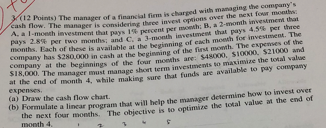 Solved A, a 1-month investment that pays 1% percent per | Chegg.com