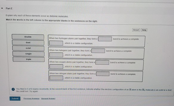 Solved - Part E Explain why each of these elements occur as | Chegg.com