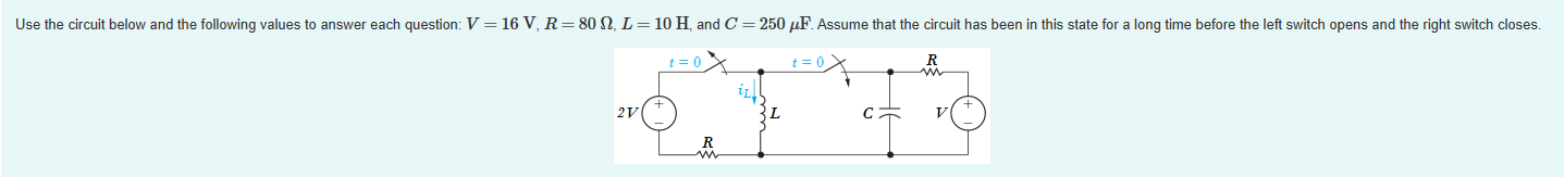 Solved C=250μFPart A Find tL(t) for t≥0. Vew Avallabla | Chegg.com
