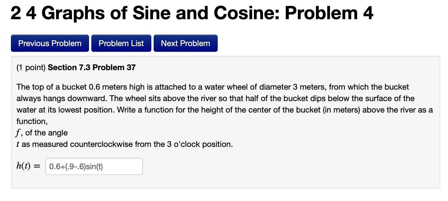 Solved 4 Graphs of Sine and Cosine: Problem 4 (1 point) | Chegg.com
