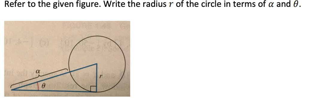 Solved Refer to the given figure. Write the radius r of the | Chegg.com