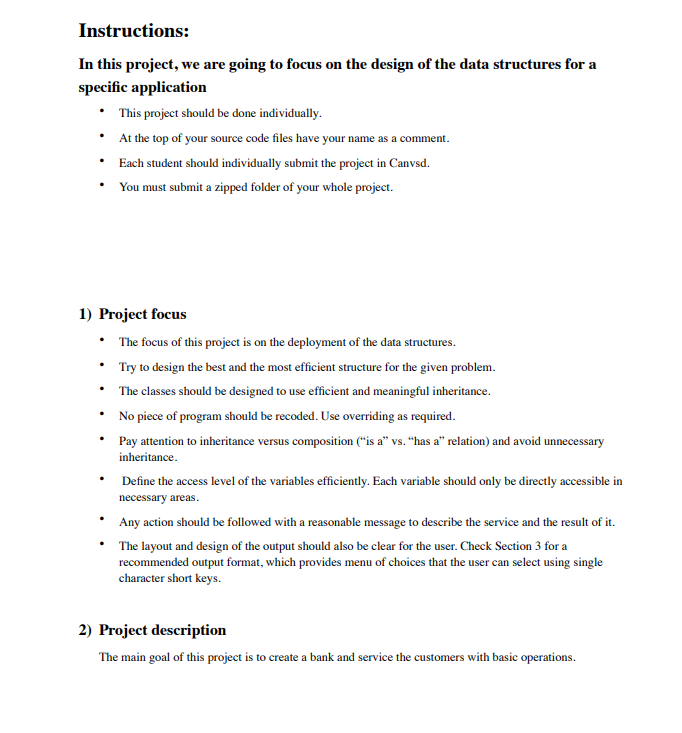 Solved Instructions: In this project, we are going to focus | Chegg.com