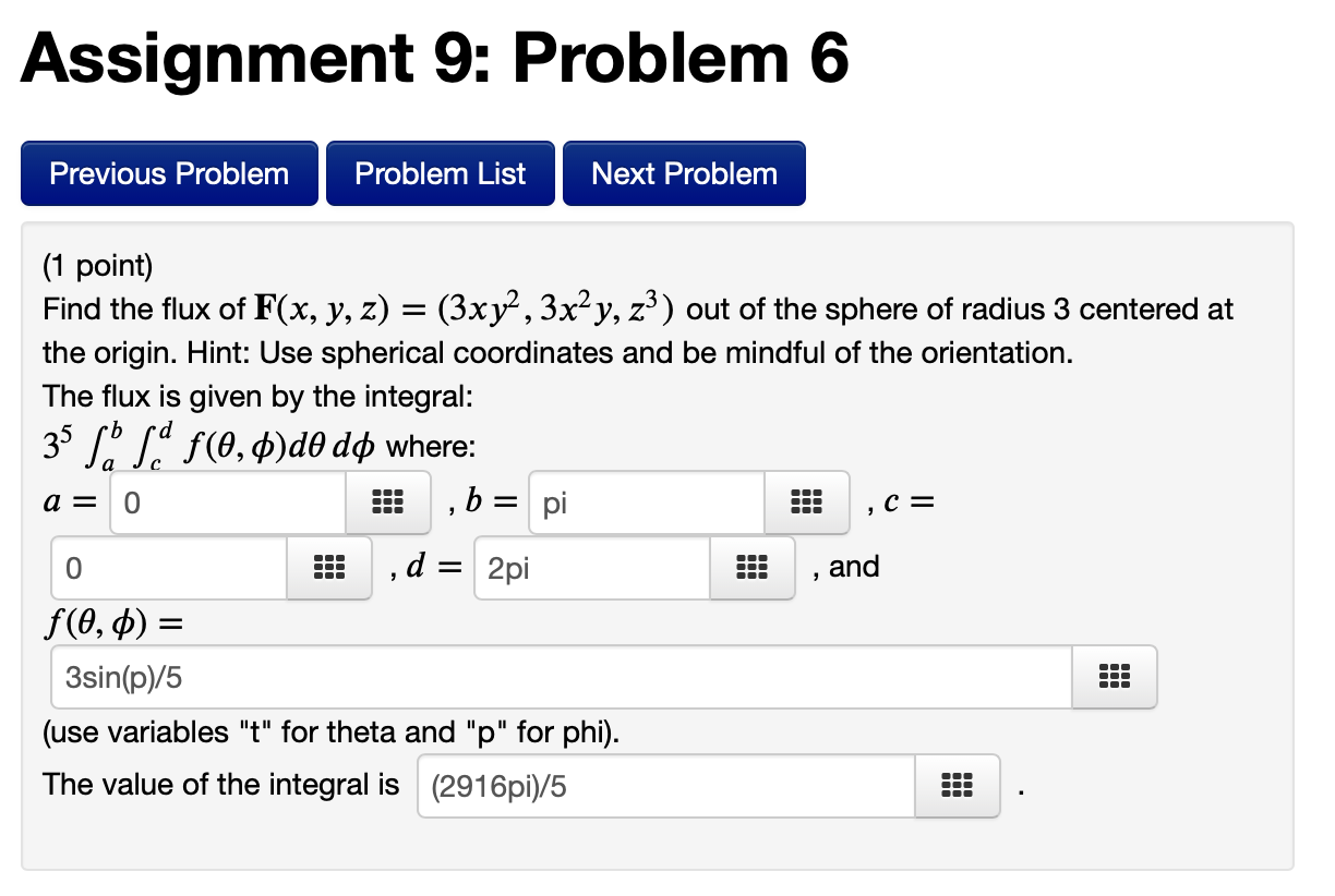 Solved Assignment 9: Problem 6 Previous Problem Problem List | Chegg.com