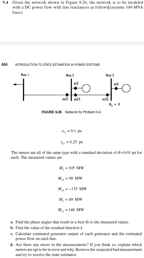 Solved 9.4 Given the network shown in Figure 9.26, the | Chegg.com