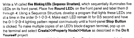 Write a VI called Five Blinking LEDs (Sequence | Chegg.com