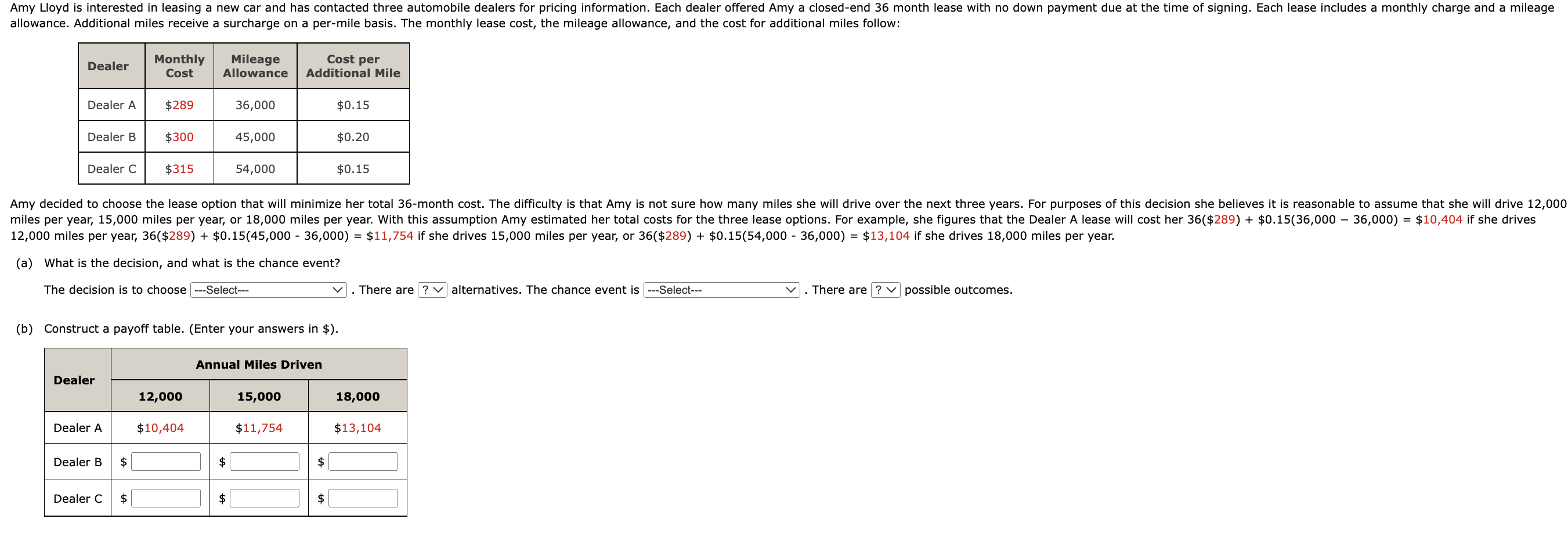 (a) What is the decision, and what is the chance | Chegg.com