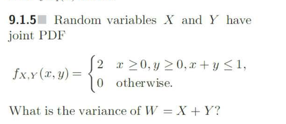 Solved 9.1.5 Random variables X and Y have joint PDF fx.x(x, | Chegg.com