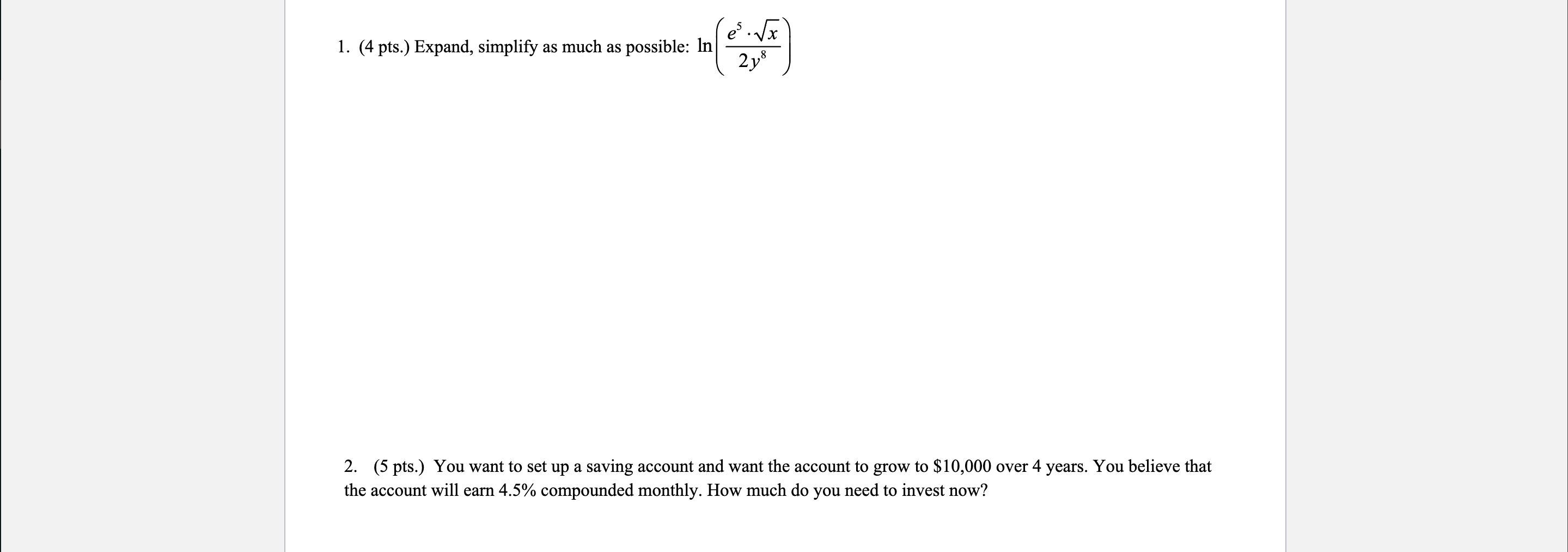 Solved (4 ﻿pts.) ﻿Expand, simplify as much as possible: | Chegg.com