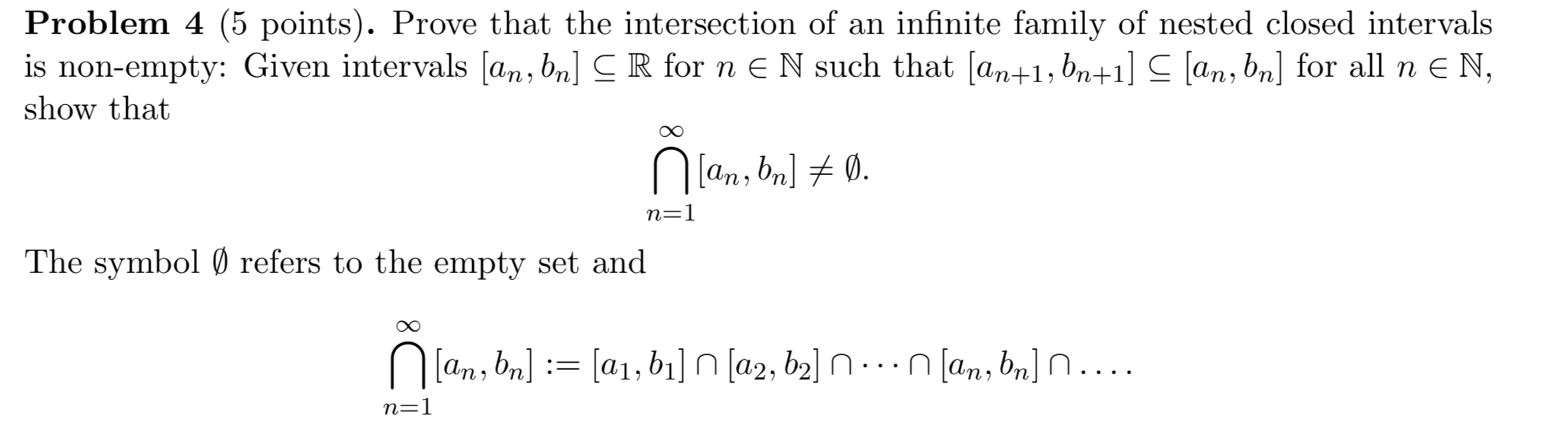 Solved Problem 4 (5 points). Prove that the intersection of | Chegg.com