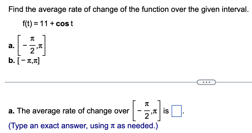 Solved Find the average rate of change of the function over | Chegg.com