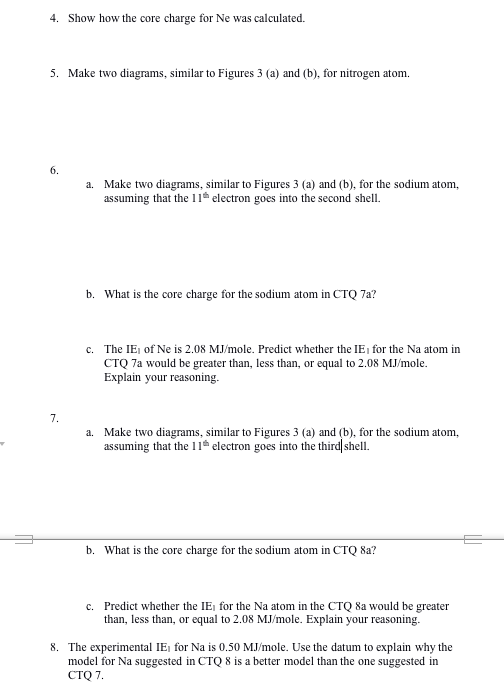 Solved 4.Show how the core charge for Ne was | Chegg.com