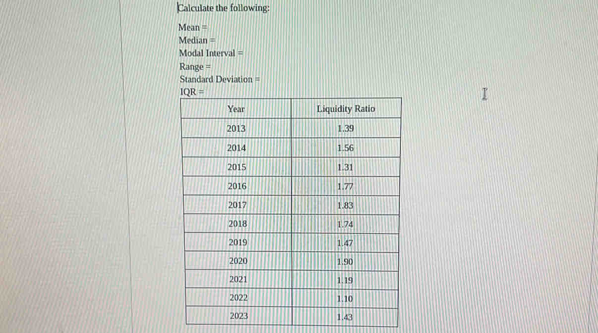 Solved Calculate the following: | Chegg.com