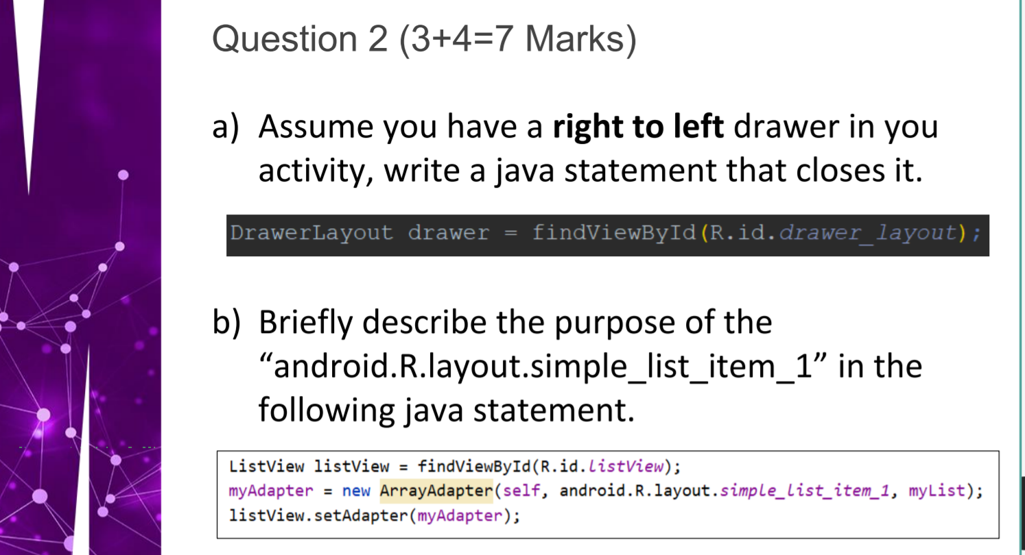 Solved Question 2 (3+4=7 Marks) a) Assume you have a right | Chegg.com
