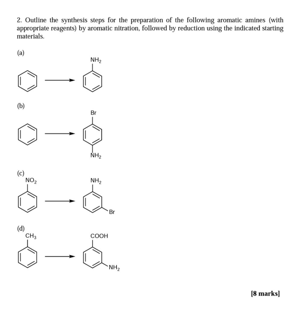 Solved 2. Outline the synthesis steps for the preparation of | Chegg.com