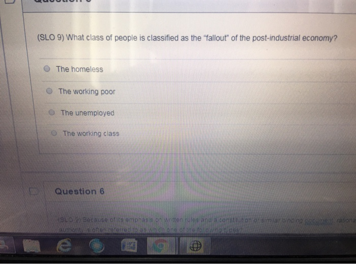 Solved (SLO 9) What class of people is classified as the | Chegg.com