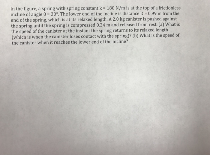 Solved In the figure, a spring with spring constant k 180 | Chegg.com